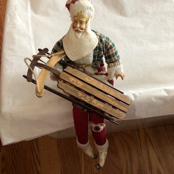 Holiday | Vintage Posable Vinyl Quilted Santa Claus | Poshmark